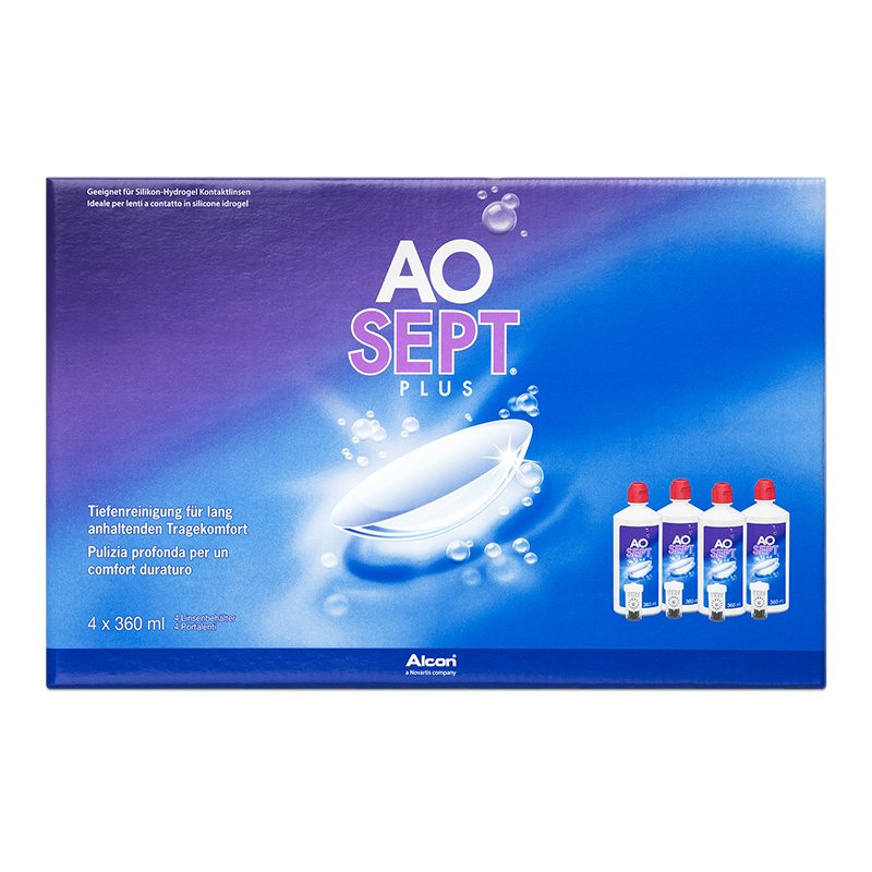 Lens Care - AO Sept Plus - 4 x 360ml - buy online at lensvision.ch